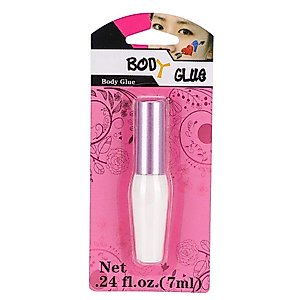 Body Glitter Glue, Adhesive Cosmetic Temporary Tattoo Glitter Powder Glue Body Painting Face Eyebrows Hair Nails Tattoo Gel Beauty Tool for Festival Carnival Concert Party Beauty Rave Accessories 7ml