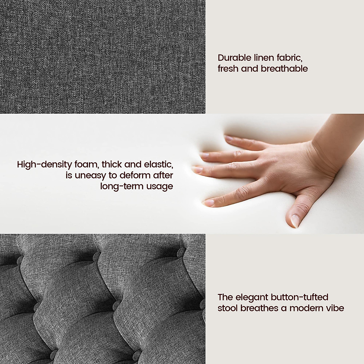 Yaheetech Ottoman with Large Storage, Multifunctional 28-inch Storage Bench, Bedroom Bench Foot Rest with Cushion as Footboard Bench, Sofa Bench, Coffee Table for Living Room Entryway Gray