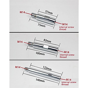 3 Pcs M14 Extension Rod Shaft Polishing Tool for M14 Thread Water Grinder Polishing Machine 125 Angle Grinder Car Polishing 75mm100mm 140mm Set
