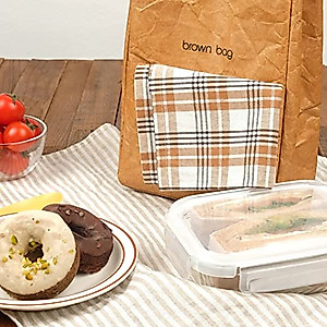 BROWN BAG – Insulated Lunch Bag for Women & Men | Reusable Paper Bag with Durable, Water-Resistant Fabrics | Insulation with Premium Thermal Liner | Simple Design, Brown