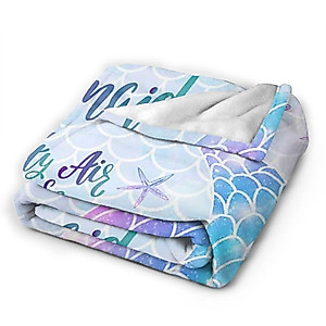 AIDIYANG Mermaid Blanket Cute Mermaid Tail Scales Fuzzy Soft Cozy Warm Sherpa Throw Blanket for Girls Women for Girls Kids 60"X50"