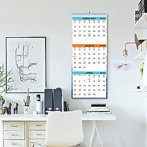 2025-2026 Wall Calendar - April 2025 - July 2026, 3-Month Display Vertical Calendar 2025-2026, Calendar Planner, 11" x 26", Large, Lay- Flat, Perfect for Your Busy Schedule