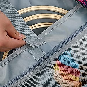 menolana Knitting Bag, Travel Yarn Storage Tote Organizer, Unfinished Embroidery Project Bag, Crochet Hooks, Knitting Needles and Accessories, Large Capacity