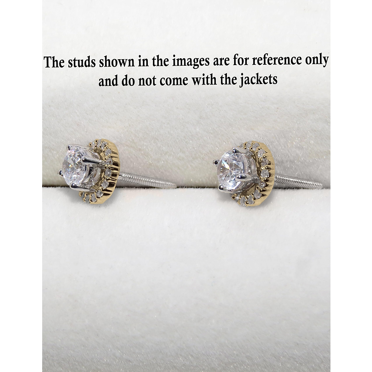 Dazzlingrock Collection Round White Diamond Halo Removable Earring Jackets for Women in 10K Yellow Gold (0.18 ctw, Color I-J, Clarity I2-I3)