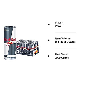 Red Bull Energy Drink, Zero, 12 fl oz (24 Pack)