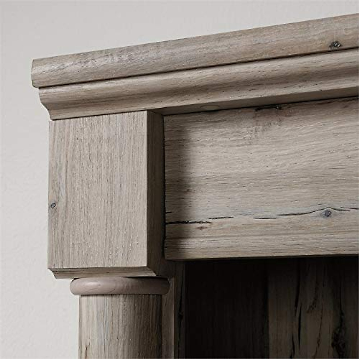 Sauder Palladia Engineered Wood and Metal 3-Shelf Bookcase in Split Oak