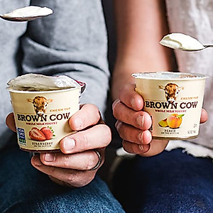 Brown Cow Cream Top Cherry Vanilla on the Bottom Whole Milk Yogurt, 5.3 oz. Cup - Creamy, Delicious Yogurt