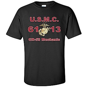 United States Marine Corps MOS 6113 CH-53 Mechanic T-Shirt Black