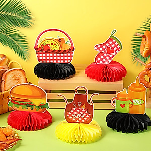 Cholemy 11 Pieces BBQ Party Decorations BBQ Baby Shower Centerpieces Summer Picnic Baby Q Birthday Party Decorations for Birthdays Carnival Summer Barbecue Baby Shower Holidays Party Supplies