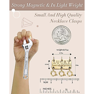 OHINGLT LUCKY Necklace Layering Clasps Separator for Stackable Necklaces Chains ,18K Gold and Silver Plated Multiple Necklace Clasps and Closures for Women Girl