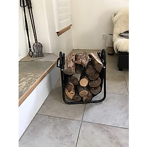 Rocky Mountain Goods Fireplace Log Holder with Removable Canvas Firewood Carrier - Firewood Rack Holds the Wood and the Removable Canvas Tote Makes Hauling Wood Easy and Convenient - 2 Products in One