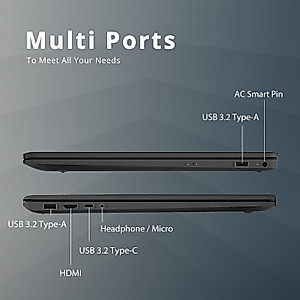 HP Laptop, 17.3 Inch FHD Business Laptop, Intel Core i7-1255U, 32GB RAM, 1TB SSD, Windows 11 Pro, Numeric Keypad, HDMI, Black, PCM