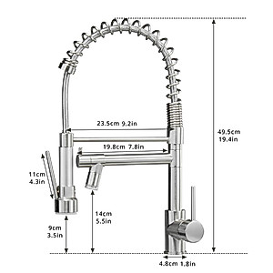 AIMADI Commercial Pull Down Kitchen Faucet Sprayer with LED Light,Brushed Nickel
