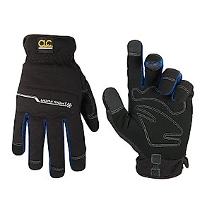 Custom LeathercraftL123L Workright Cold Weather Insulation Flex Grip Work Gloves, Shrink Resistant, Improved Dexterity, Tough, Stretchable, Excellent Grip , Black , Large