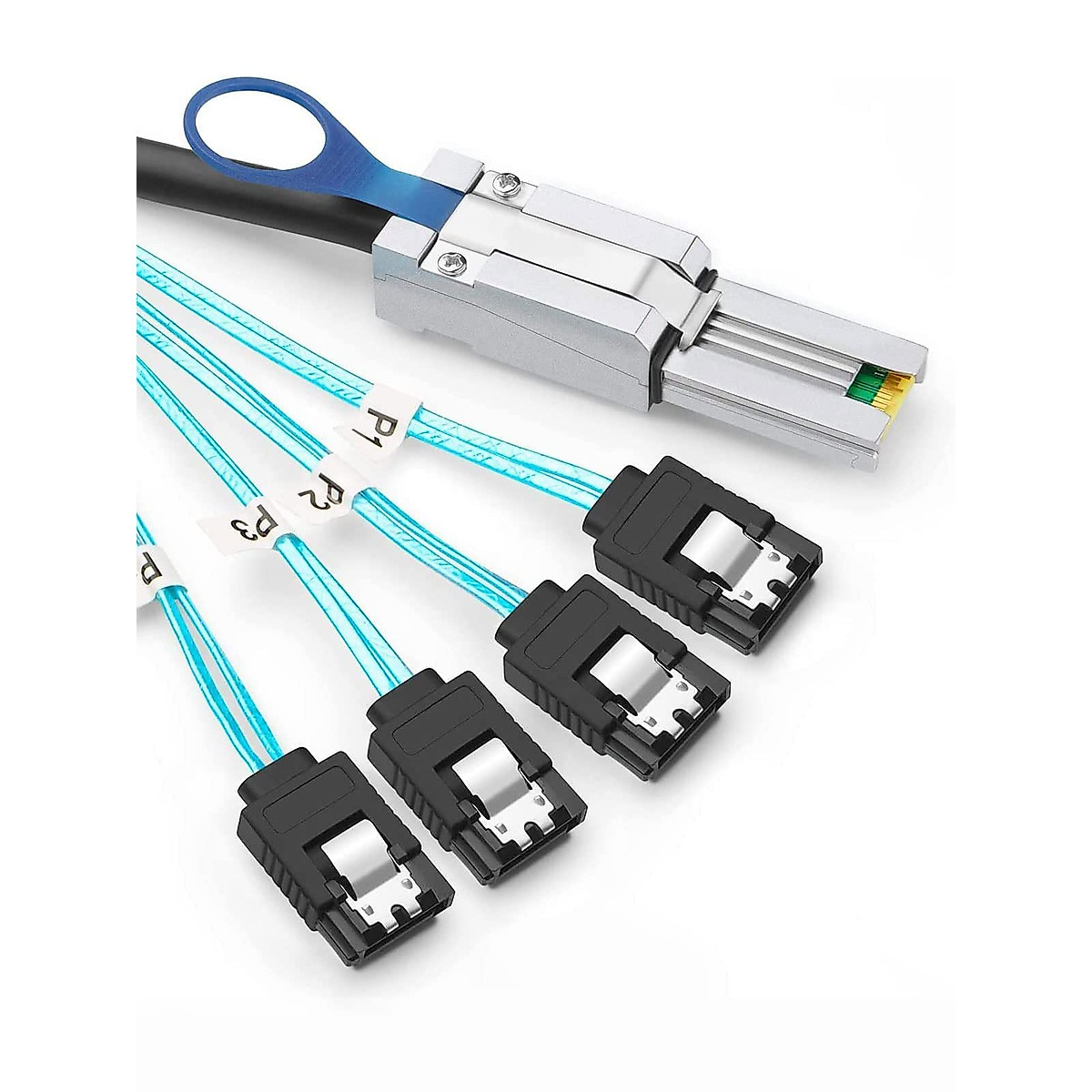 CableCreation Mini SAS 26Pin (SFF-8088) Male to 4 SATA 7Pin Female Cable, Mini SAS Host/Controller to 4 SATA Target/Backplane, 1M / 3.3FT