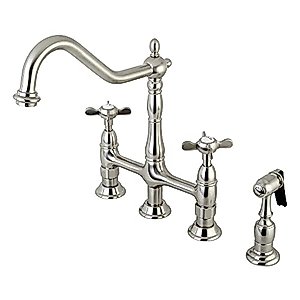 Kingston Brass KS1278BEXBS Essex 8-inch Centerset Kitchen Faucet Sprayer, Brushed Nickel