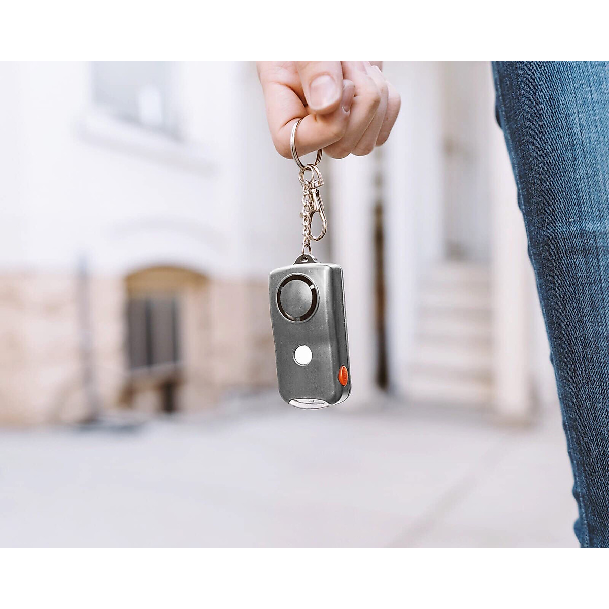 ARMADILLO DEFENSE Gray Pepper Spray and Personal Alarm Key Chain Bundle (2 Pack) for Protection and Self Defense, Safeguard for Women and Men, Tear Gas and Panic Button