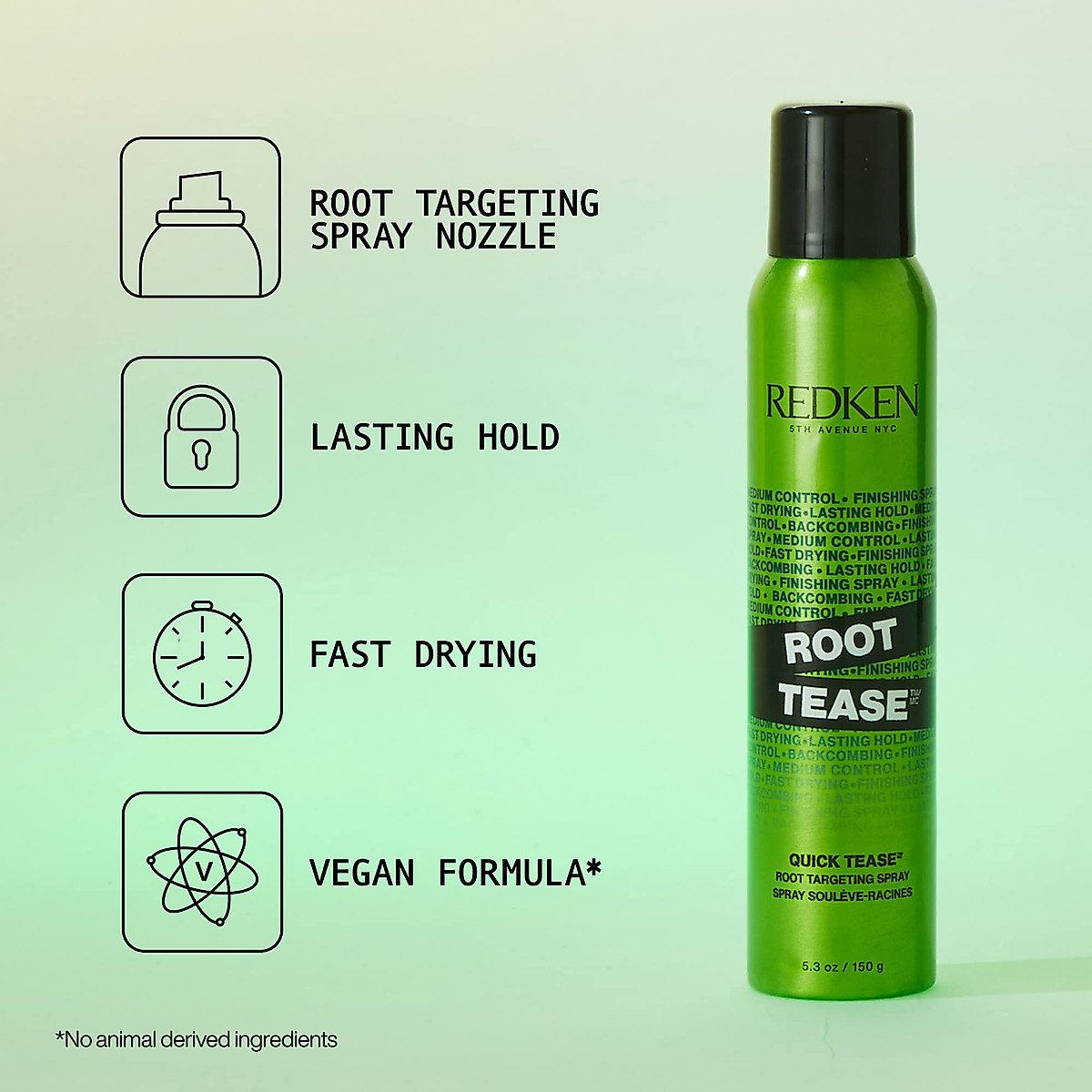 Redken Quick Tease 15 Backcombing Finishing Spray, For All Hair Types, Enhances Texture & Volume, Maximum Control, 5.3 Oz (Packaging may vary)