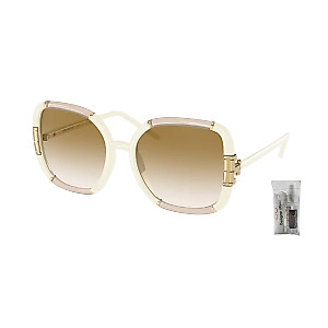 Tory Burch TY9071U 189913 57MM Transparent Beige/Ivory/Beige Gradient Square Sunglasses for Women + BUNDLE With Designer iWear Eyewear Kit