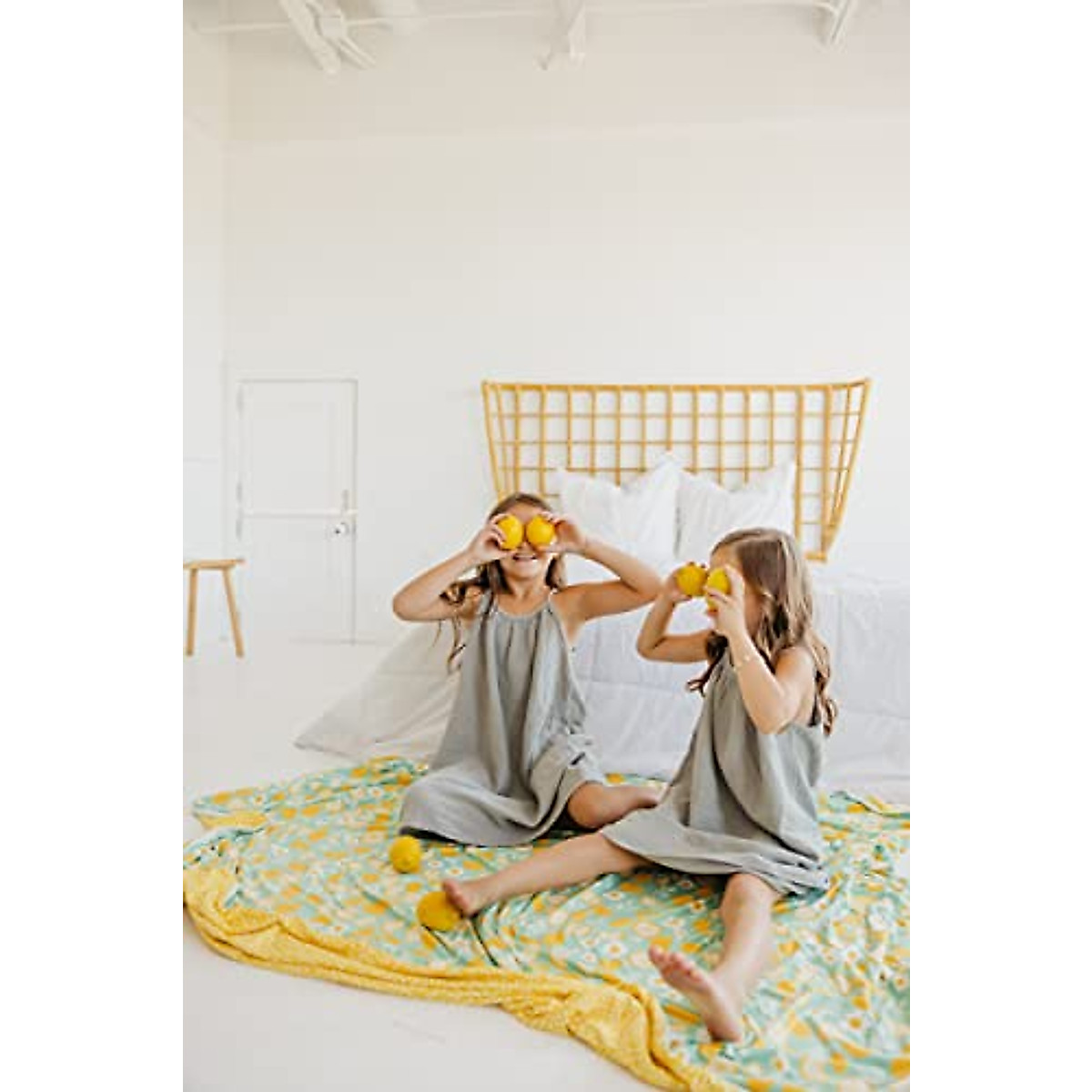 Copper Pearl Jumbo Premium Knit 3 Layer Stretchy Throw Blanket Lemon