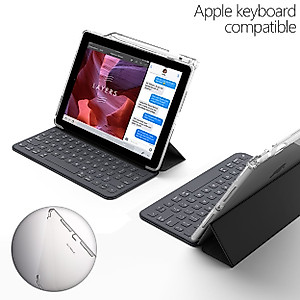 Poetic Lumos Case Designed for iPad Air 3 (10.5 Inch, 2019), iPad Pro 10.5, Flexible Soft Transparent TPU Clear Back Cover with Pencil Holder,Compatible with Smart Keyboard and Smart Cover, Clear