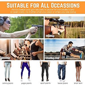 Acelane Belly Band Holster for Concealed Carry Abdominal Band Gun Holster Tactical Elastic Waist Pistols Adjustable Belly Wrap IWB OWB Mag Pouch Fits Firearm Handgun Revolvers for Men & Women