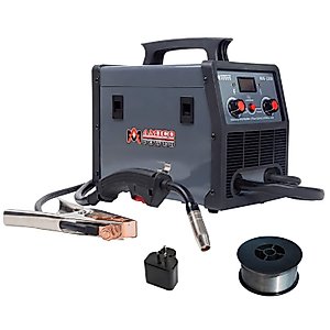 Amico MIG-130A, 130 Amp MIG/Flux Cored Wire Gasless Welder, 110/230V Dual Voltage Welding Soldering Machine