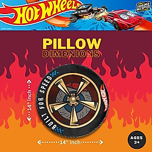 Franco Bedding Super Soft Plush Decorative Throw Cuddle Pillow (100% Officially Licensed Product), One Size, Hot Wheels