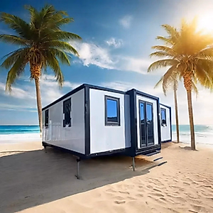 Outdoor Modern Fold Prefab Waterproof Extendable Folding Container Tiny House Tiny Homes on Wheels 2 Bedroom