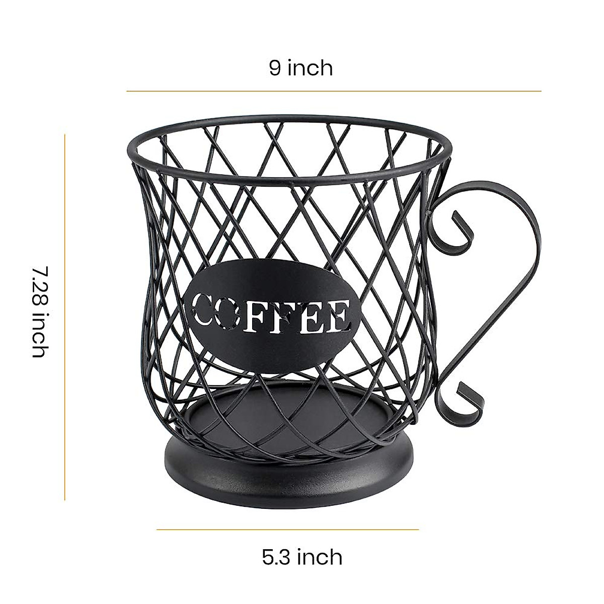 K Cup Holder Coffee Pod Holders for 35 Kcups Keurig Storage Organizer Coffee Bar Accessories for Counter - Matte Black
