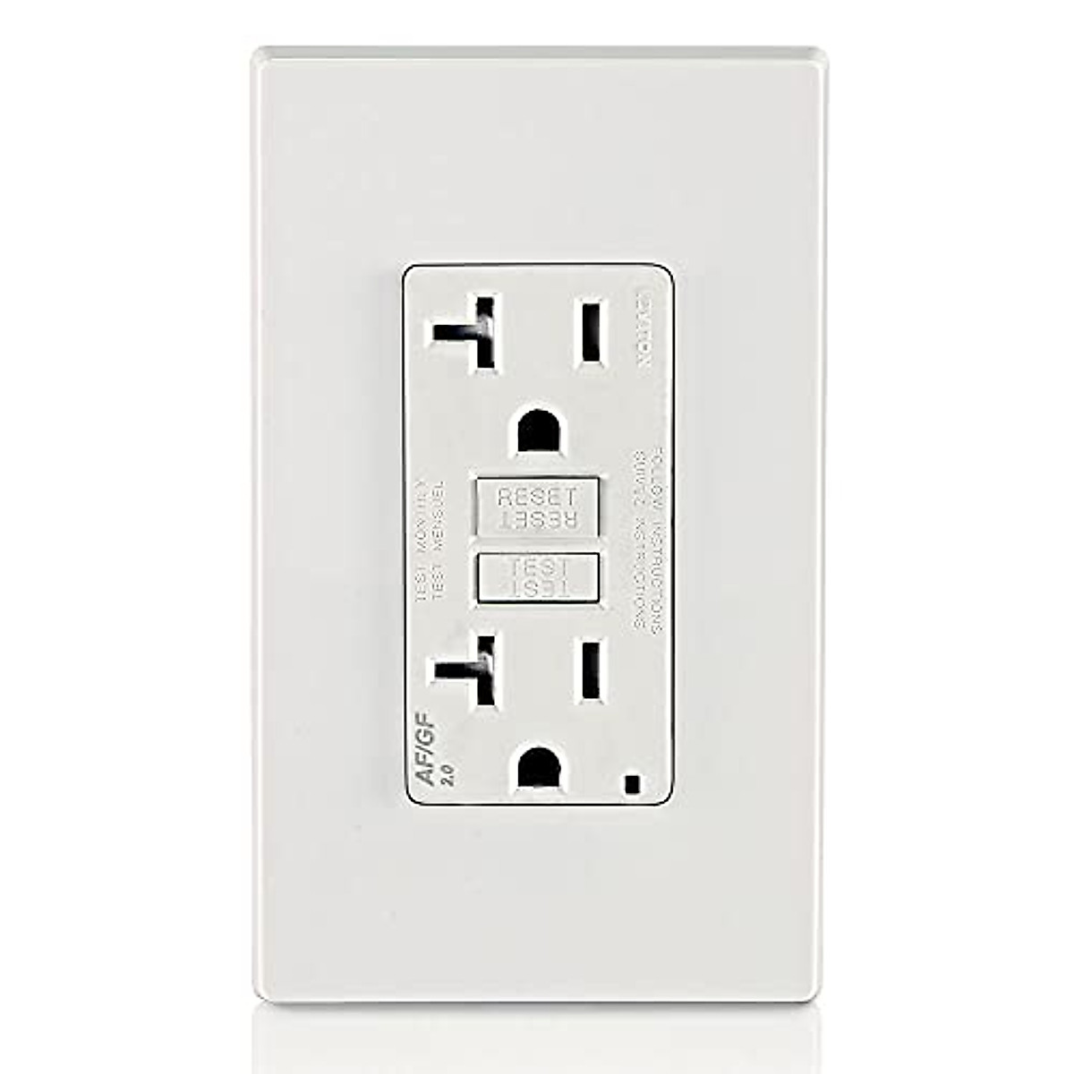 Leviton AGTR2-W SmartlockPro Dual Function AFCI/GFCI Receptacle, 20 Amp/125V, White & T5825-W 20 Amp, Tamper-Resistant, Decora Duplex Receptacle, Residential Grade, White