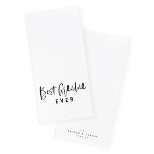 The Cotton & Canvas Co. Best Grandma Ever Soft and Absorbent Kitchen Tea Towel, Flour Sack Towel and Dish Cloth, for Her