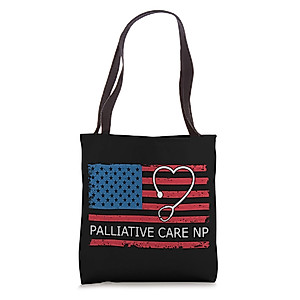 Palliative Care Nurse Practitioner USA Flag Patriotic Tote Bag