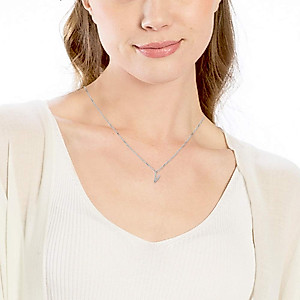 Me Plus Initial Letter Alphabet Small Pendant Charm 925 Sterling Silver Cubic Zirconia Made in Korea (Initial - V)