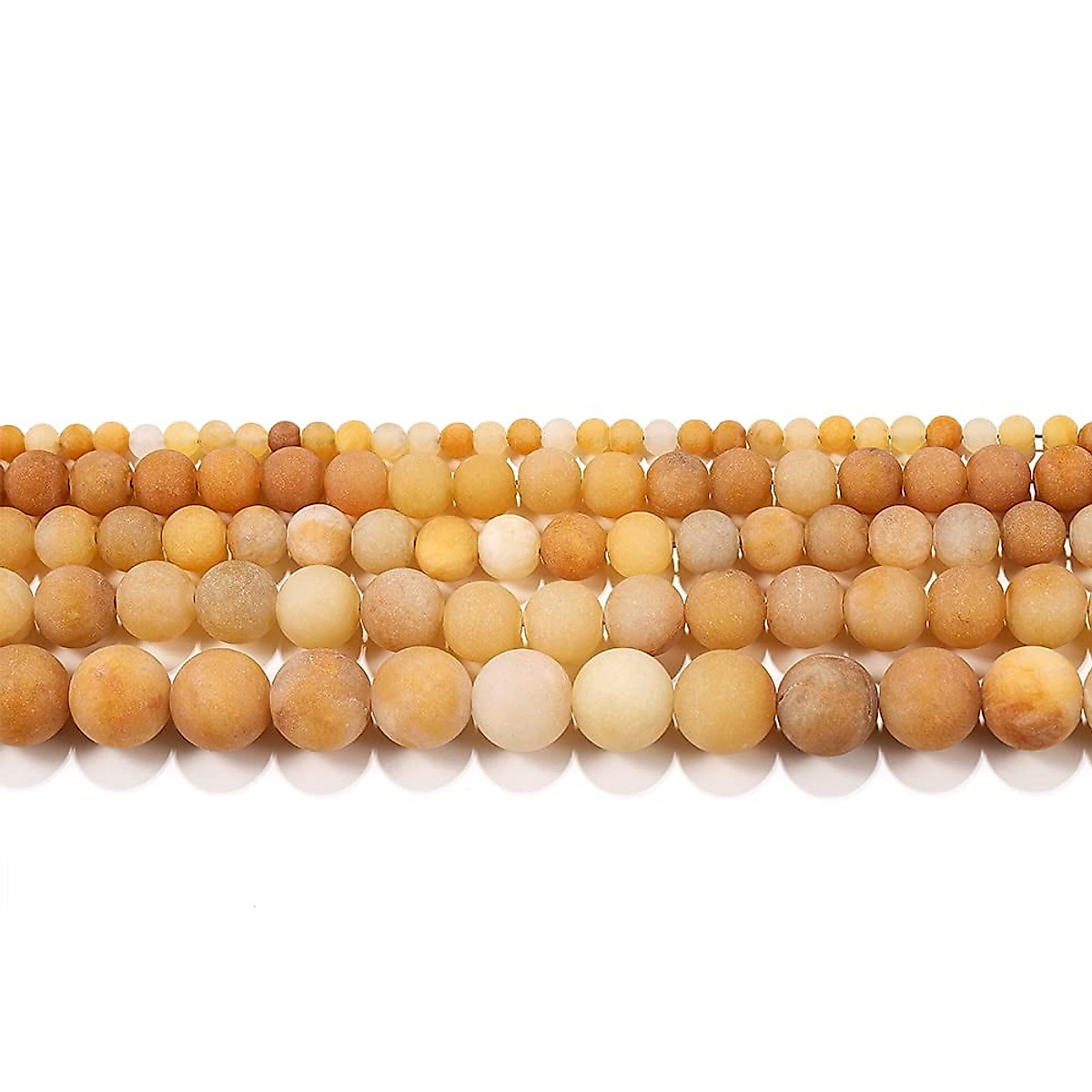 YU 1strand 4/6/8/10/12mm Yellow Matte River Stone Natural Stone Round Loose Spacer Beads for DIY Bracelet Jewelry Makings Supplies T314 (Color : Old Topaz, Item Diameter : 4mm)