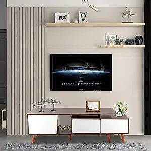 LYNICESHOP Modern TV Stand, TV Console Cabinet Lowline TV Cabinet Stand Entertainment Unit 47.2-78.7in Ajustable TV Media Cabinet TV Stand with Storage for Living Room
