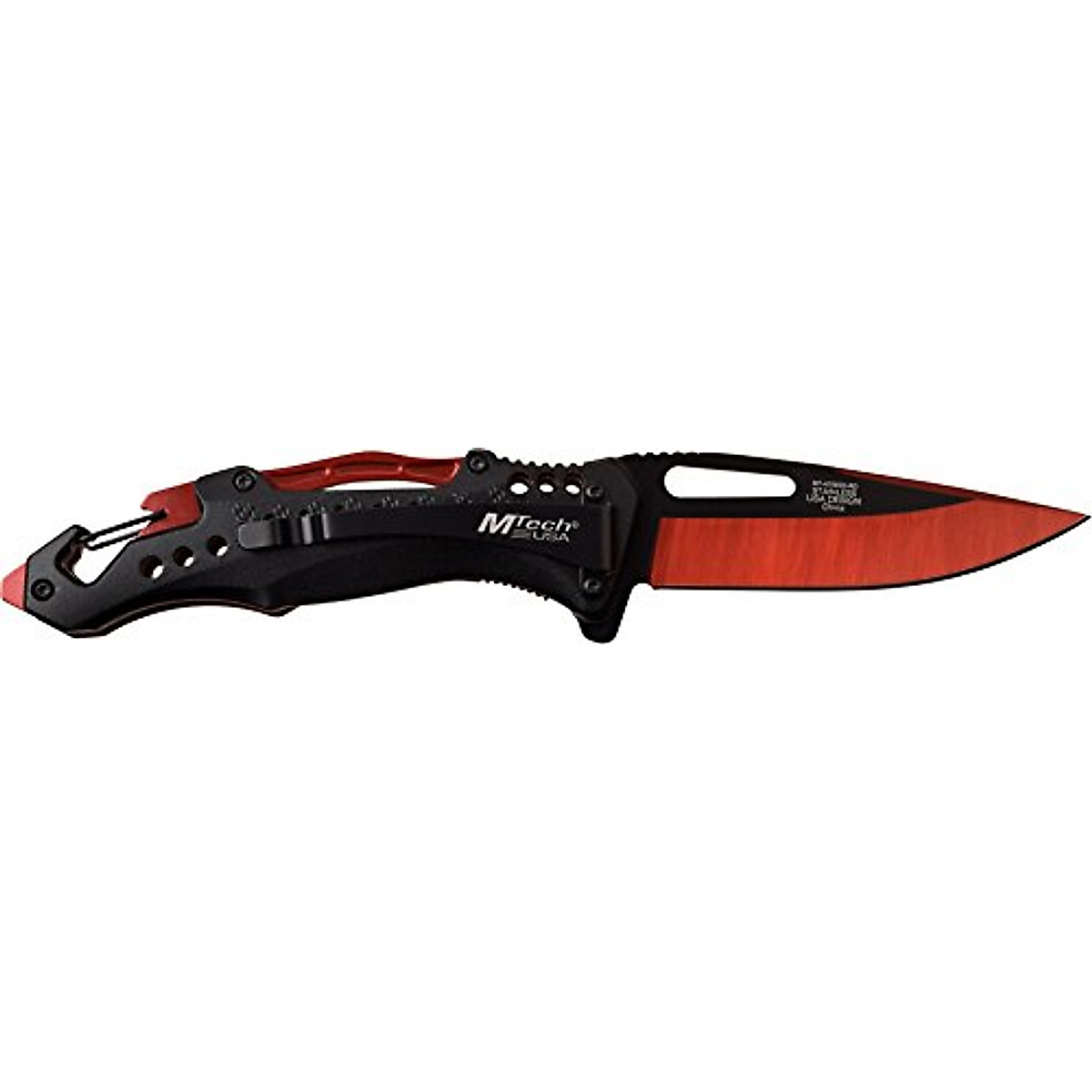 MTech USA Ballistic MT A705G2 RD Spring Assist Folding Knife, Red