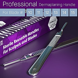 Pack of 2 Scalpel Handles #3 + 10r Blades Dermaplaning kit 10r Blades Set