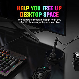 SELORSS 60% True Mechanical Keyboard and Mouse Combo,Compact Mini 62 Keys Chroma 20 Rainbow Backlit,Linear Switch,6400 DPI Optical&65g Lightweight RGB Gaming Mouse with Cable Holder for PC/Mac (Blue)
