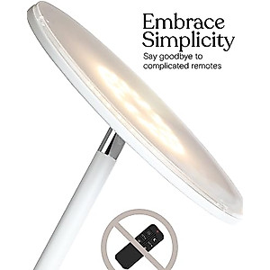 Brightech Sky LED Torchiere Super Bright Floor Lamp - Contemporary, High Lumen Light for Living Rooms and Offices - Dimmable, Indoor Pole Uplight for Bedroom Reading - White