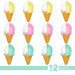 Hammont Ice Cream Shaped Acrylic Candy Boxes - 12 Pack - 2.36"x4.33" - Perfect for Weddings, Birthdays, Party Favors and Gifts | Designer Cute Clear Lucite Plastic Treat Containers