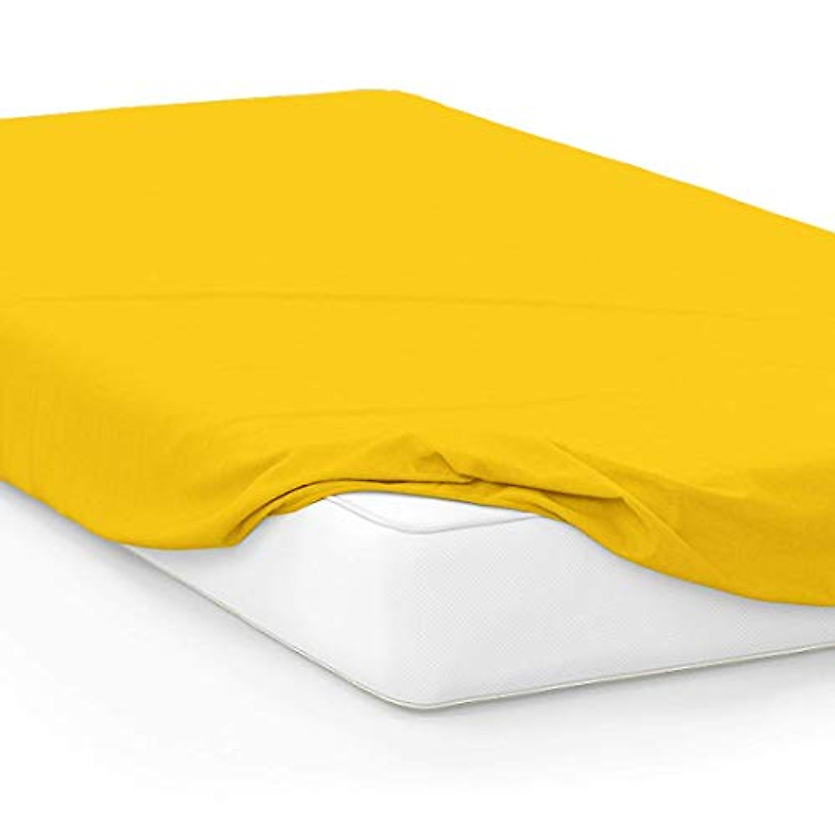 Yarns of Cotton 500TC Bed 2 PC's Cot Fitted & Pillowcase Set - 30" x 80" Gold Solid - 1 Cot Fitted Sheet & 1 Pillowcase - Cot Mattress 4"-8" Deep - Perfect for Twin/Cot/Rv Bunk/Guest Bed/Camping Cot