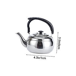 CRAFTHROU Stainless Steel Teapot Coffee Filtration Teapot Portable Tea Kettle Stove Kettle Multi-function Tea Kettle Retro Espresso Machine Stainless Water Kettle Portable Kettle Silver