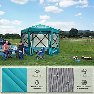 MASTERCANOPY 10x10 Portable Screen House Room Pop up Gazebo Outdoor Camping Tent with Carry Bag (10x10,Green)