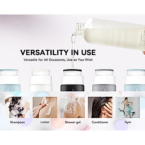 Vinofes 16 Pack Travel Size Toiletries Kits - Leak Proof TSA Approved Travel Bottles for Toiletries Essential - BPA Free Travel Containers for Shampoo, Conditioner, Lotion (16Pcs/Black)