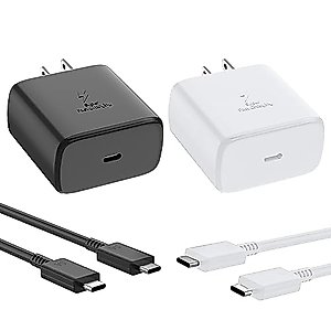 45W Super Fast USB-C Charger 6.6FT Type C Charger Cable Cord Fast Charging Android Phone Wall Charger Block for Galaxy S23 Ultra/S23/S23+/S22/S22 Ultra/S22+/S21, Galaxy Tab S8+, 2Pack