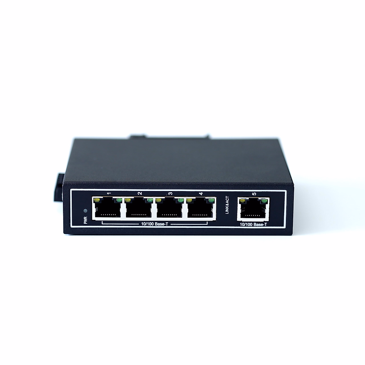 WIWAV WDH-5ET-DC 10/100Mbps Unmanaged 5-Port Industrial Ethernet Switches with DIN Rail/Wall-Mount (UL Listed, Fanless, -30~75°C)