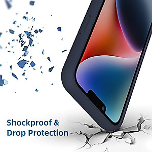 K TOMOTO Compatible iPhone 14 Bumper Case (6.1 Inch), Liquid Silicone Bumper Case [Shock-Absorb] [Raised Edge Protection] [Drop Protection] [Silky and Soft Touch] Frame Bumper Case, Navy Blue