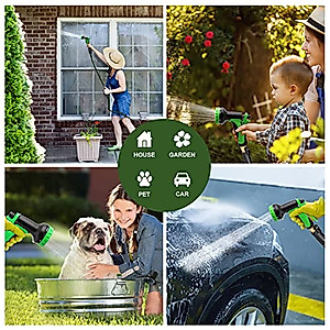 GUKOK 50ft Expandable Garden Hose, All New 2023 Expandable Water Hose with 3/4" Solid Brass Fittings, Extra Strength Fabric - Lightweight Flexible Expanding Hose with Spray Nozzle