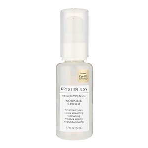 Kristin Ess Hair Weightless Shine Working Hair Serum for Dry Damaged Hair - Frizz Taming, Anti Breakage, Moisture Locking + Shine Enhancing - Color + Keratin Safe, 1.7 fl. oz.